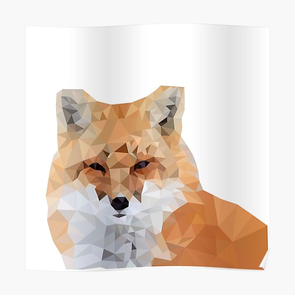 "triangular fox illustration " Poster for Sale by KiraBalan | Redbubble