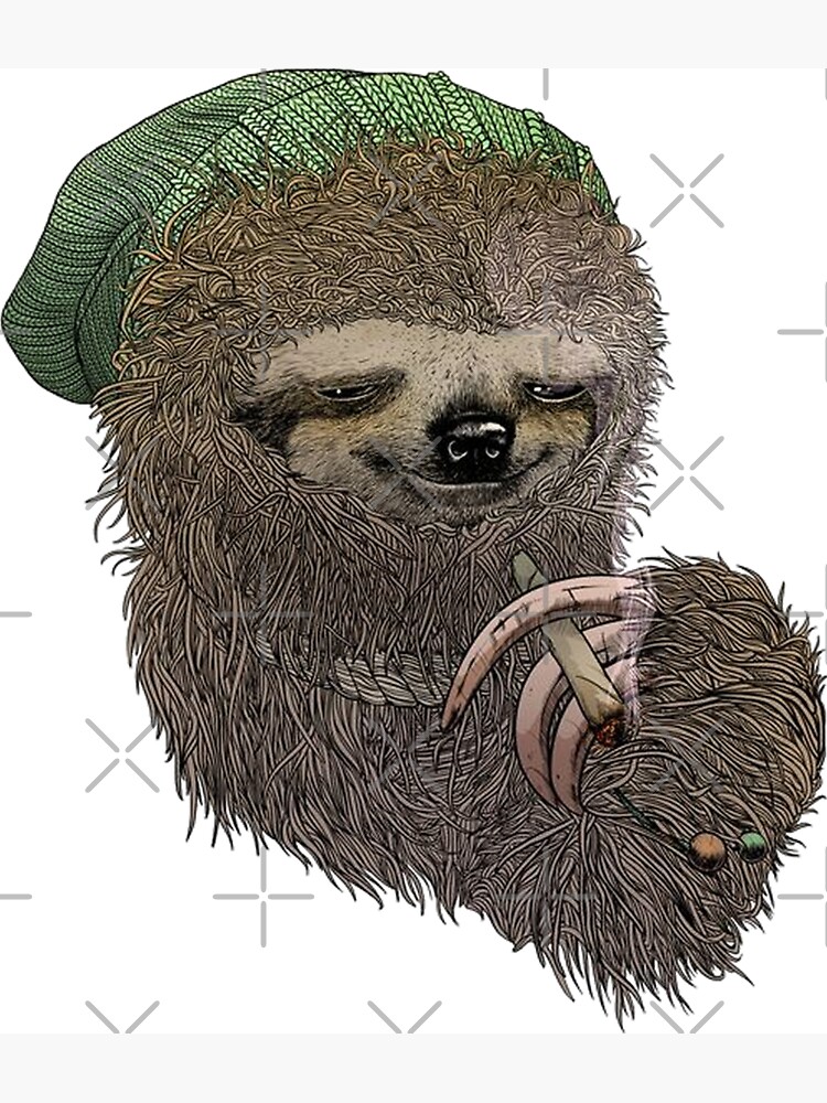 "Rasta 420 Smoking Sloth" Sticker by Desire-inspire | Redbubble
