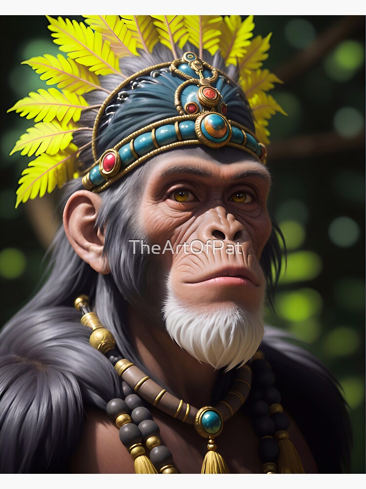 "Native Monkey Warrior Chief" Sticker for Sale by TheArtOfPat | Redbubble
