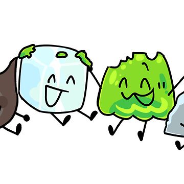 "Firey, Ice cube, Gelatin and Rocky [BFDIA] (BFDI)" Sticker for Sale by ...