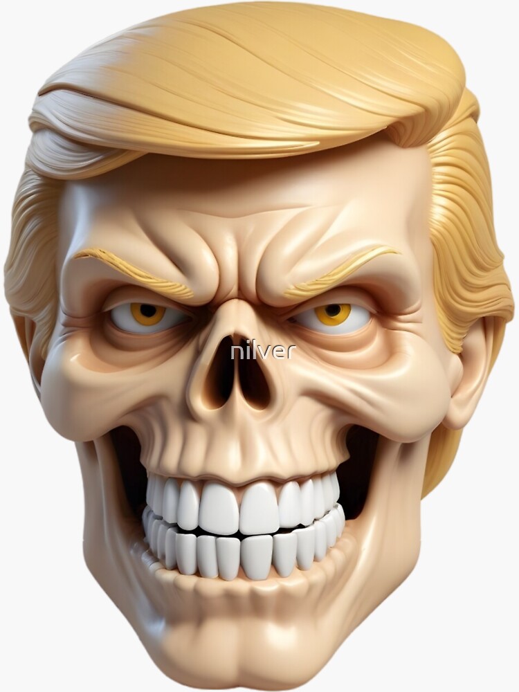 "Donald Trump skull Face Emoji " Sticker for Sale by nilver | Redbubble