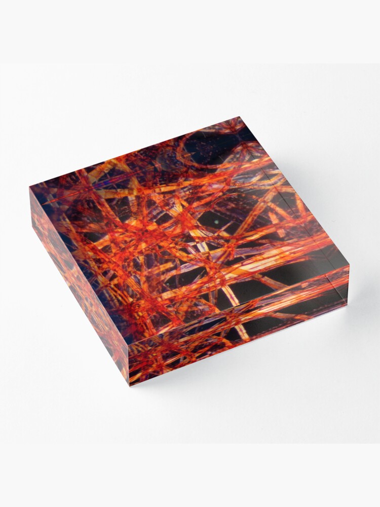 "Red plastic fibers under the microscope" Acrylic Block for Sale by ...
