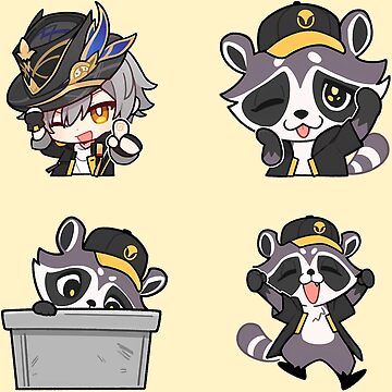 "Raccoon Caelus Pack | Honkai: Star Rail" Sticker for Sale by ...