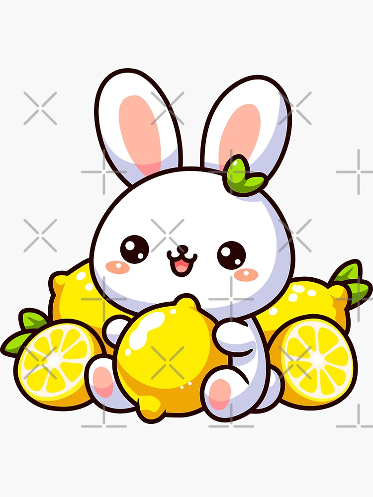 "Bunny with Lemon" Sticker for Sale by Delidream | Redbubble