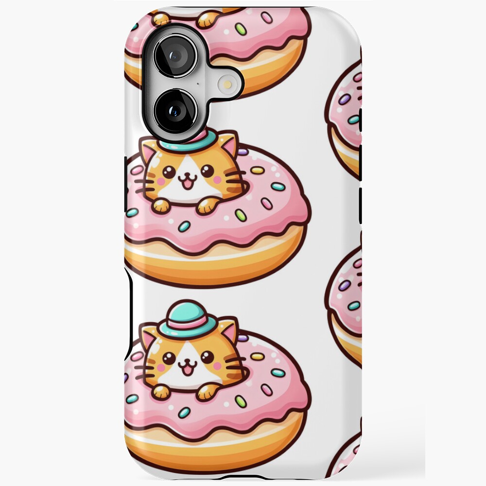 "Cat with Donut" Sticker for Sale by Delidream | Redbubble