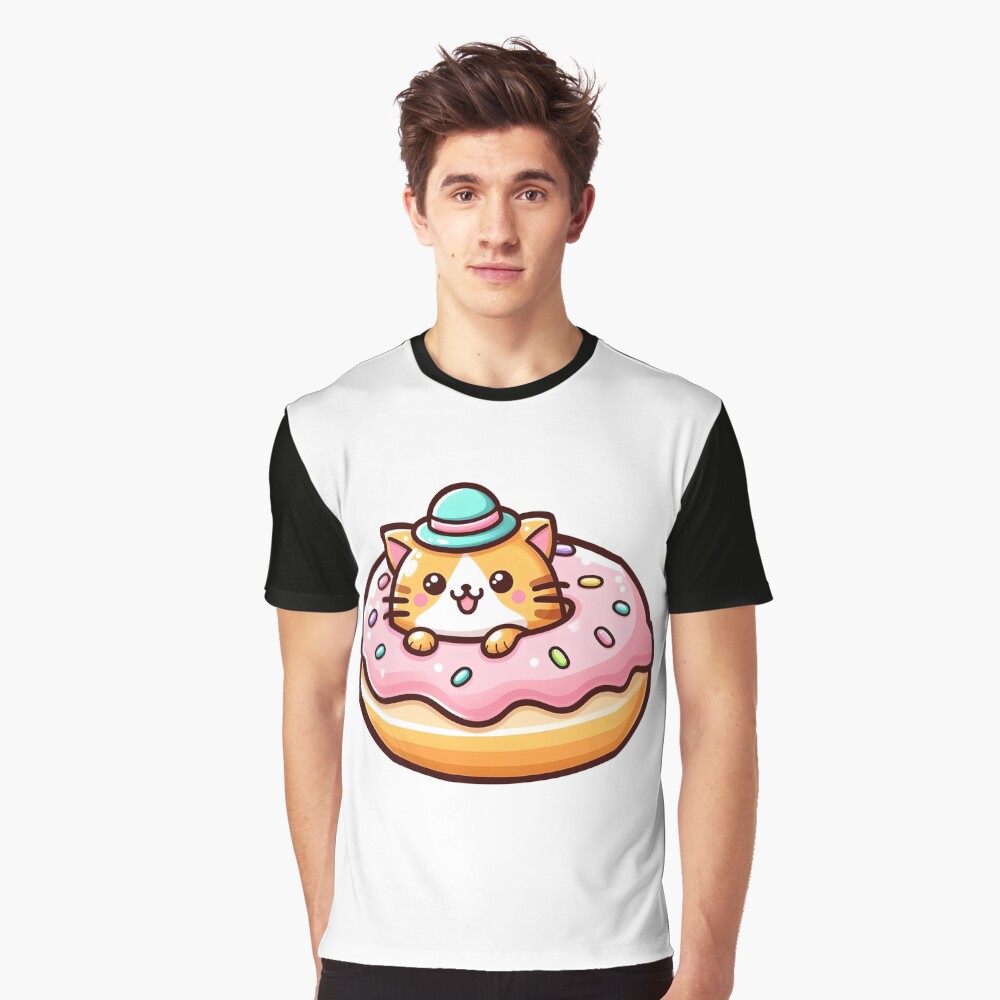 "Cat with Donut" Sticker for Sale by Delidream | Redbubble