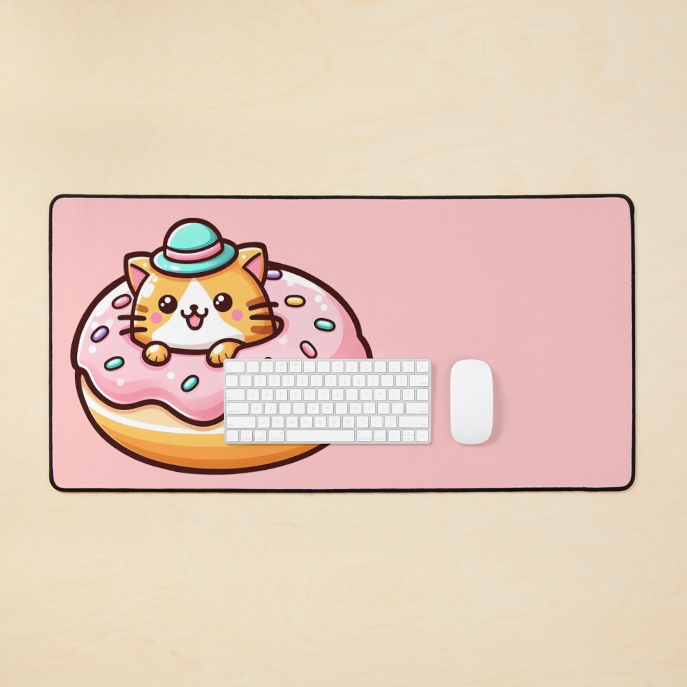 "Cat with Donut" Sticker for Sale by Delidream | Redbubble