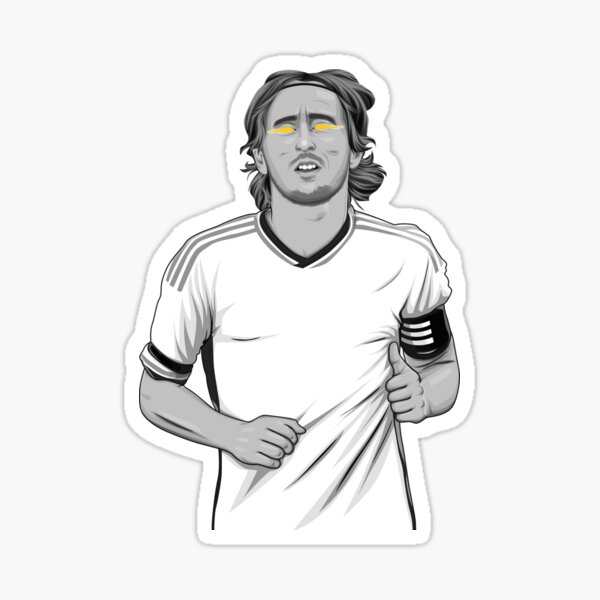 "Luka Modric Black and White Version" Sticker for Sale by Aldduardo ...