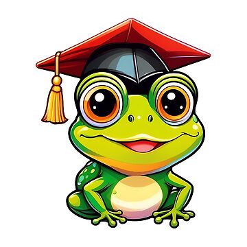 "frog wearing a graduation cap" Sticker for Sale by Cosmicreations1 ...