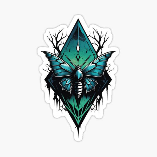 "Blue Mystic Diamond Moth | Dark Gothic Insect Art" Sticker for Sale by ...