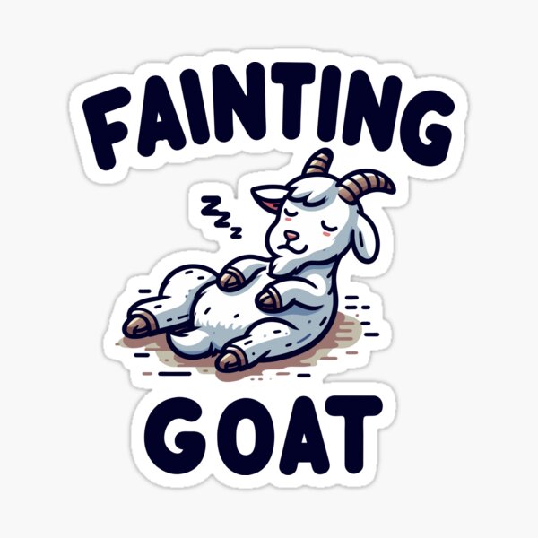 "Fainting Goat" Sticker for Sale by Designowner | Redbubble