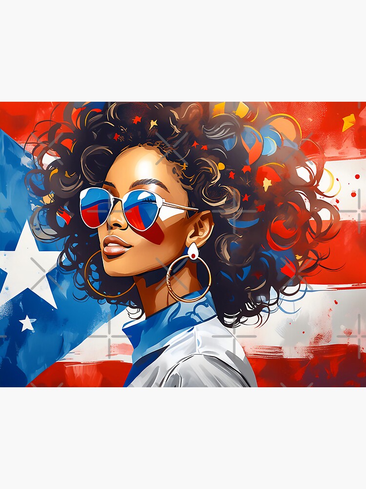 "Puerto Rico Flag Curly Hair Boricua " Sticker for Sale by Liomal ...