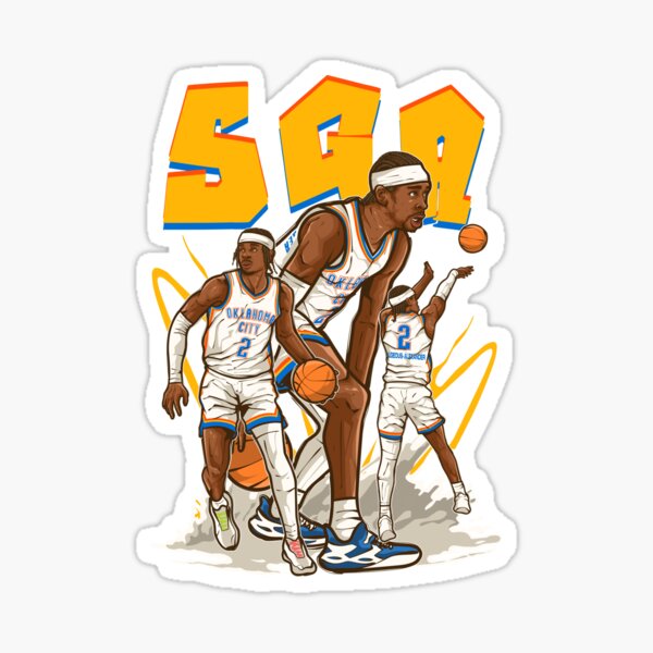"Shai Gilgeous-Alexander SGA Cartoon" Sticker for Sale by RatTrapTees ...