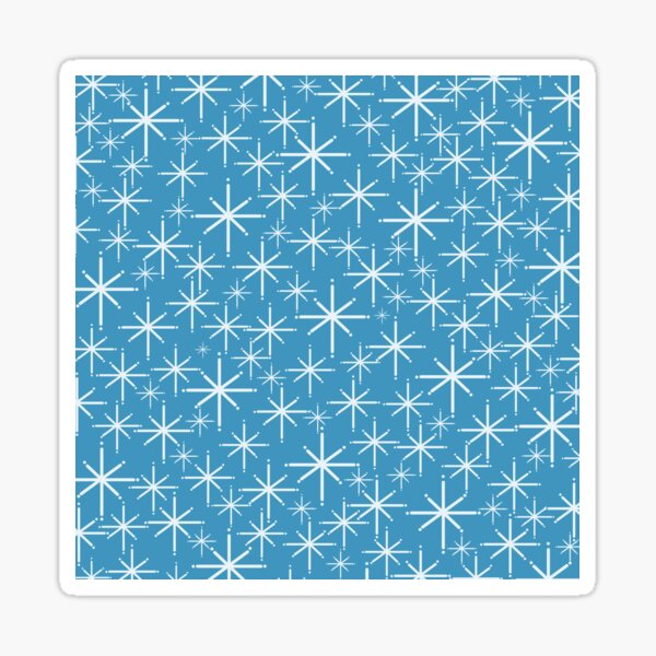 "Mid Century Modern Twinkling Stars Retro Atomic Pattern in Medium Blue ...