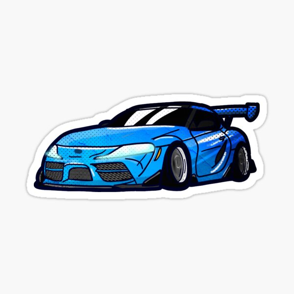 "Blue Toyota Supra" Sticker for Sale by Piotr Loraj | Redbubble