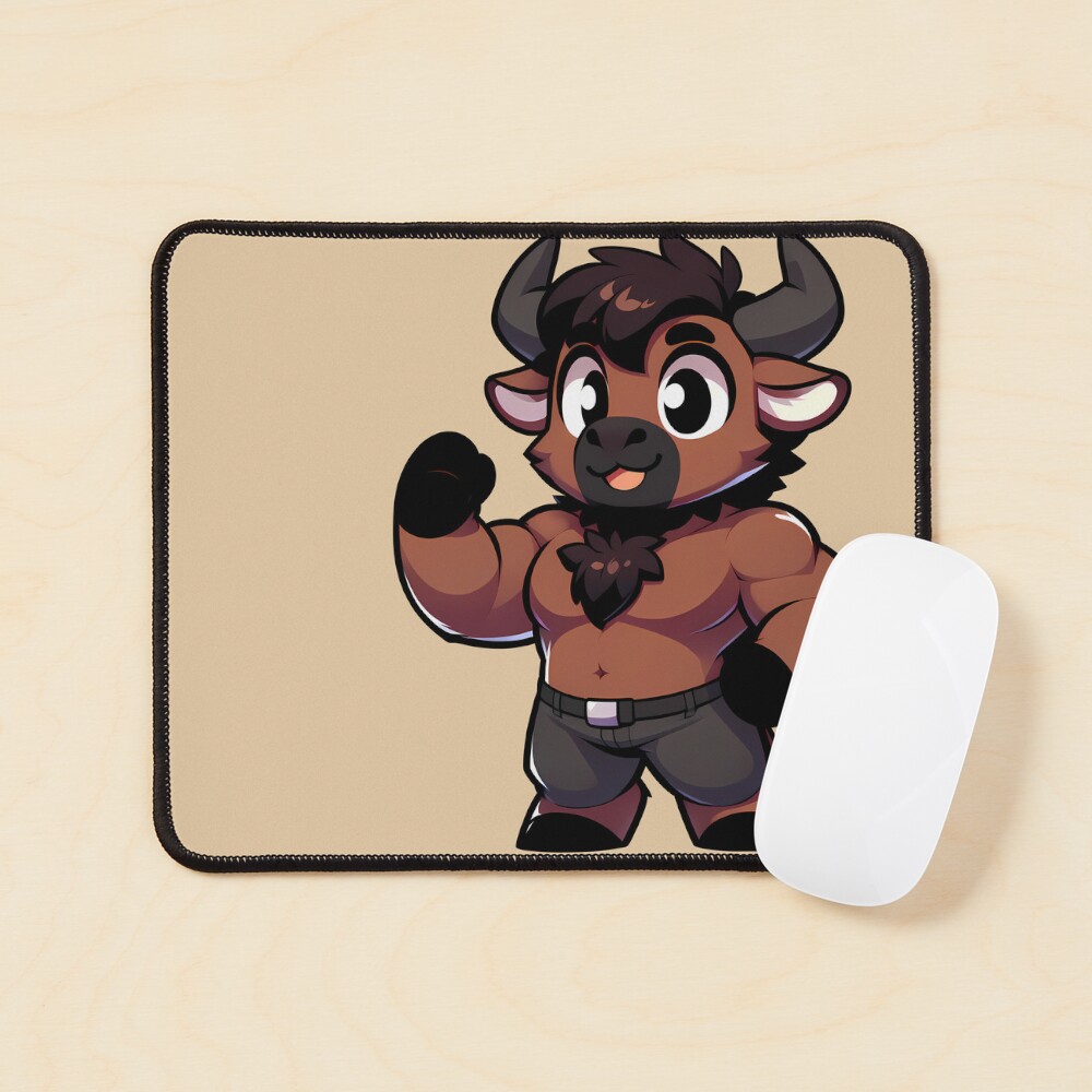"Cute Chibi Bull Anthro Furry Art Minotaur" Sticker for Sale by BlueBullBazaar | Redbubble