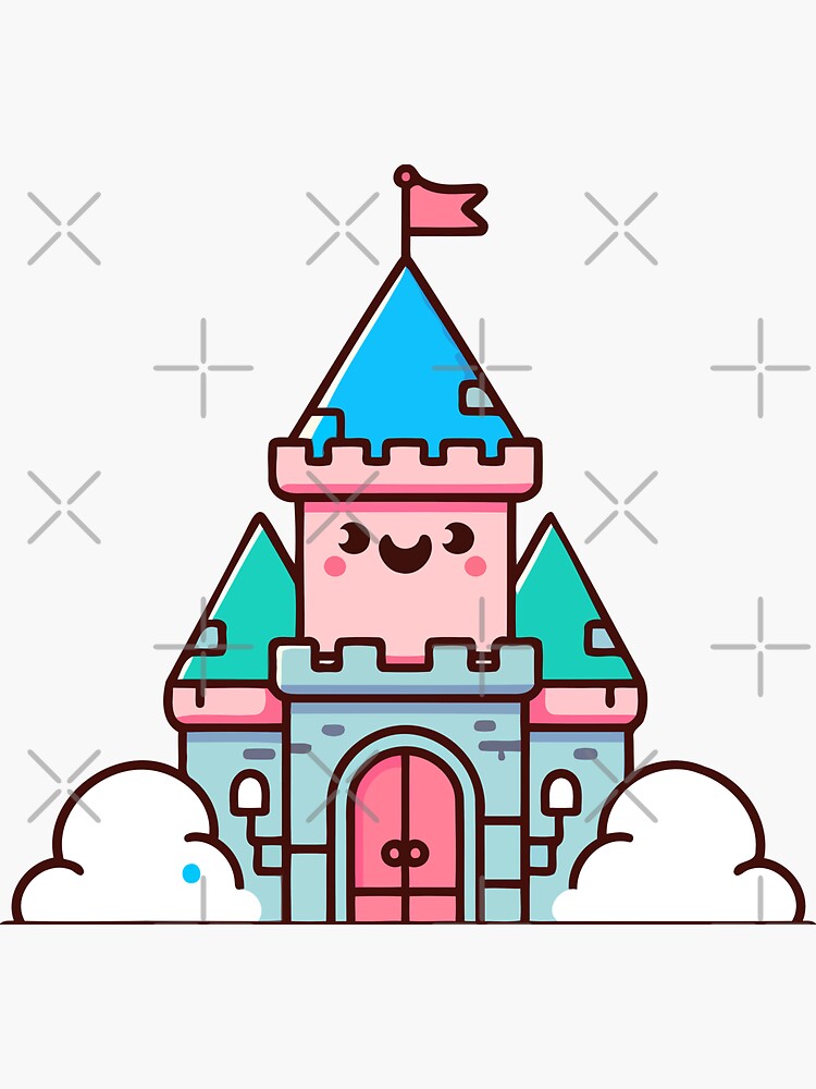"Adorable Kawaii Castle - Cute Fantasy" Sticker for Sale by Akioos ...