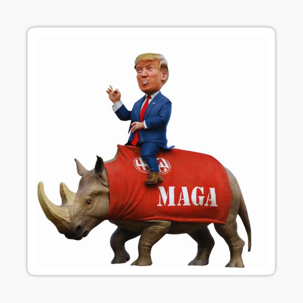 "Trump and MAGA - The Real RINO PARTY" Sticker for Sale by No9Marketing | Redbubble