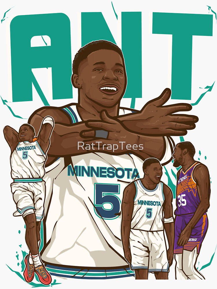 "Anthony Edwards “Ant” Cartoon" Sticker for Sale by RatTrapTees | Redbubble