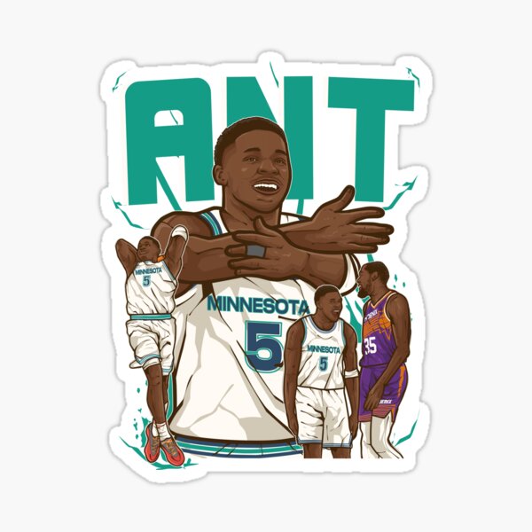 "Anthony Edwards “Ant” Cartoon" Sticker for Sale by RatTrapTees | Redbubble