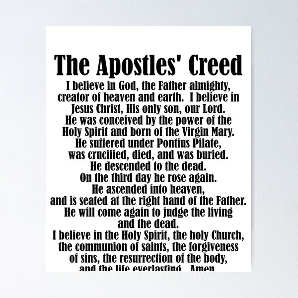 "Apostles Creed Christian Catholic Faith Believer Pray Jesus Gear ...