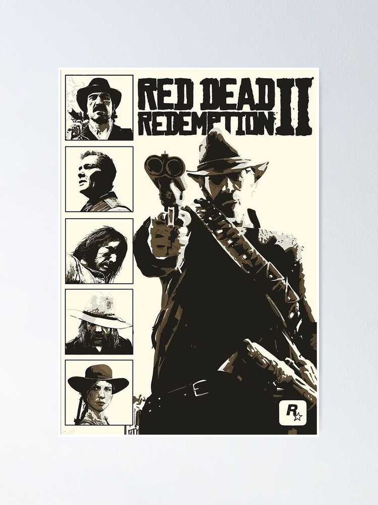 "RDR 2 Black White" Poster for Sale by JohnsoneGlade | Redbubble