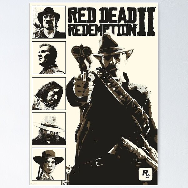 "RDR 2 Black White" Poster for Sale by JohnsoneGlade | Redbubble