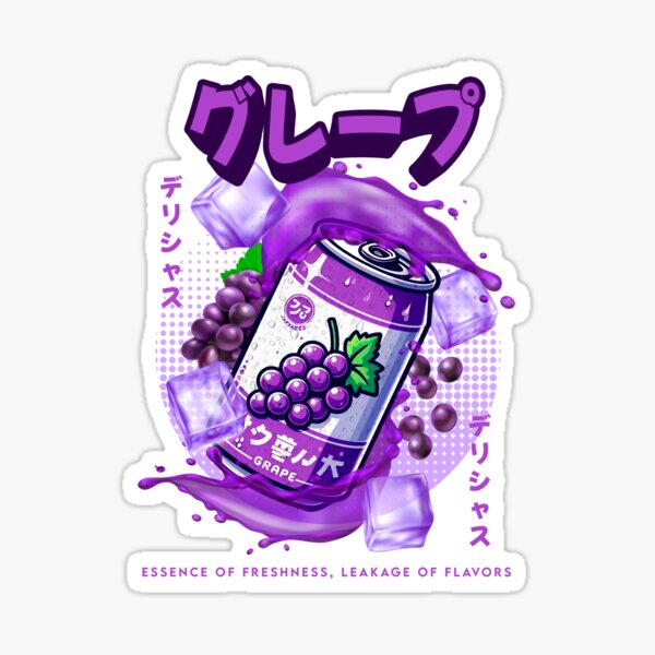 "Grape flavored soft drink in a can" Sticker by maurirocha | Redbubble