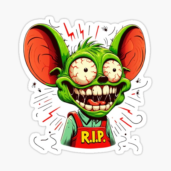 "RIP Zombie Rat Fink" Sticker for Sale by Designowner | Redbubble