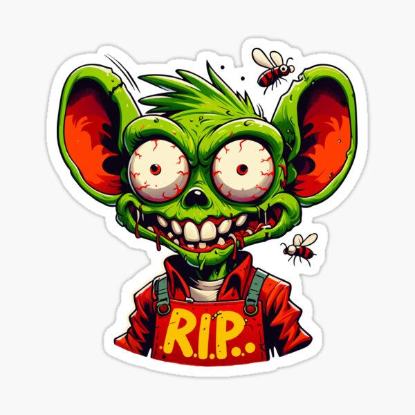 "Zombie Mouse Rat Fink Rip" Sticker for Sale by Designowner | Redbubble