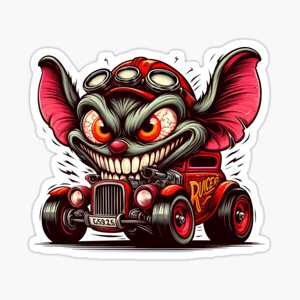 "Speed Demon - Vintage Hot Rod Rodent" Sticker for Sale by Designowner ...