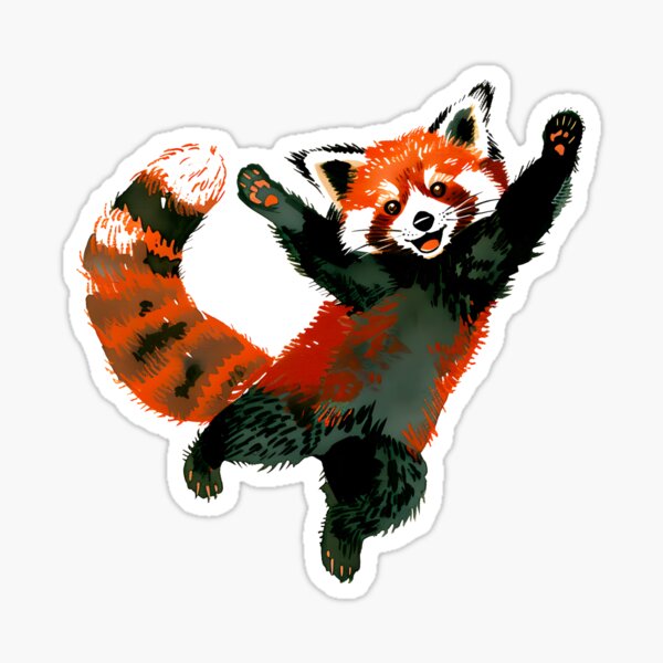 "Happy Red Panda" Sticker for Sale by xiao xuans | Redbubble