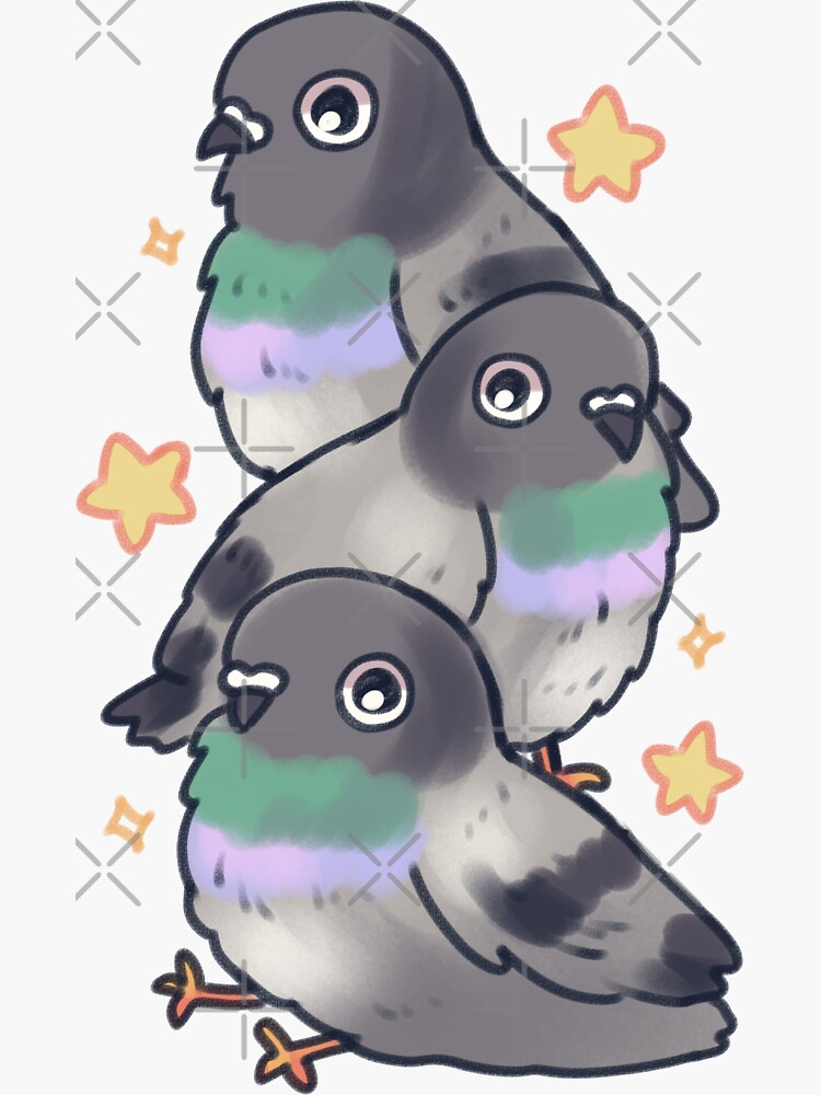 "Pigeon stack illustration " Sticker for Sale by Artofmayara | Redbubble