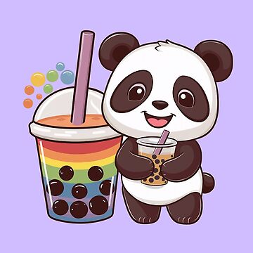 "Cute Panda Bubble Tea" Sticker for Sale by canvadreamer444 | Redbubble
