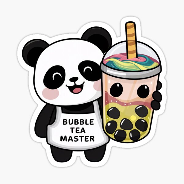 "Cute Panda Bubble Tea" Sticker for Sale by canvadreamer444 | Redbubble