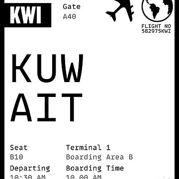 "Kuwait Boarding Pass" Sticker for Sale by PatchMerch | Redbubble