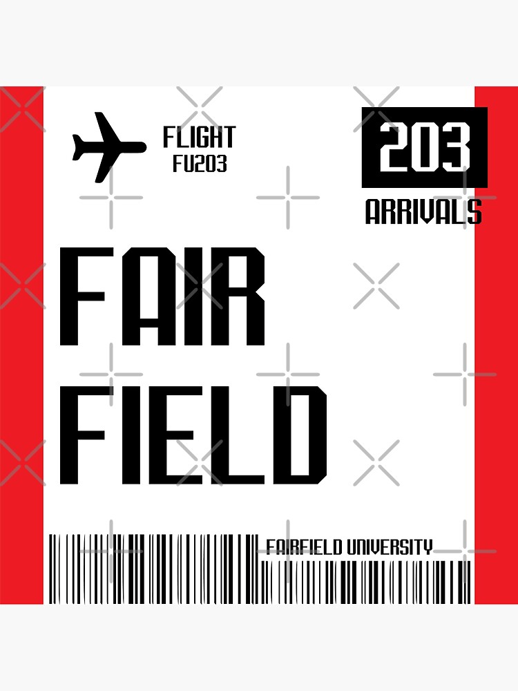 "Fairfield Boarding Pass" Sticker for Sale by quinntertime | Redbubble