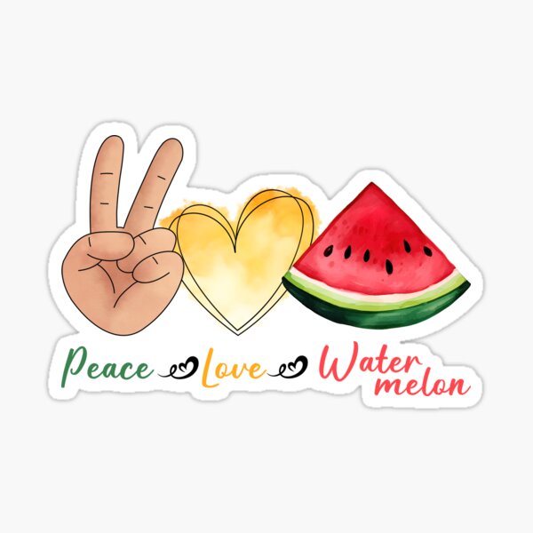 "Peace Love Watermelon Free Palestine Free Gaza " Sticker for Sale by ...