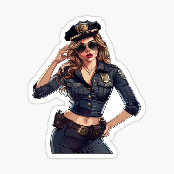 "Sexy Waifu police officer Pinup model blonde " Sticker for Sale by ...