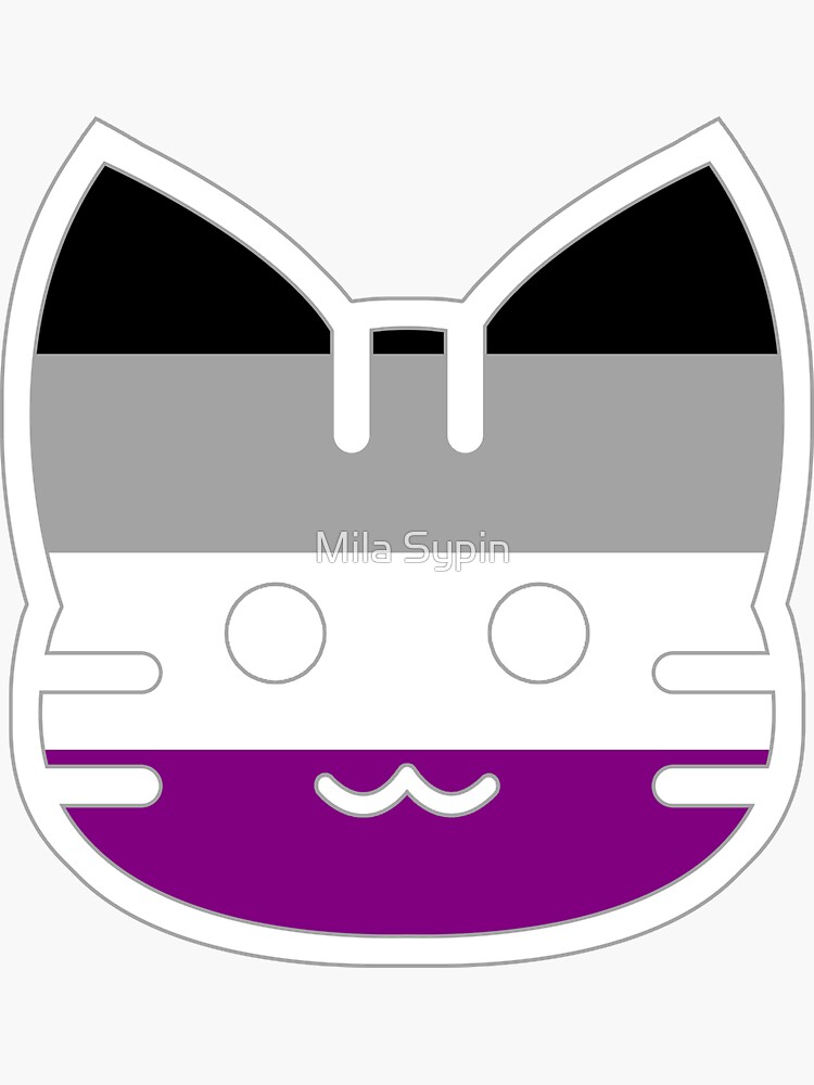 "Asexual Cat Sticker" Sticker by jubgougwr | Redbubble