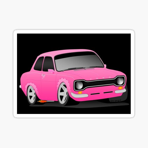 "Pink MK1 Ford Escort" Sticker for Sale by darrenyoungart | Redbubble