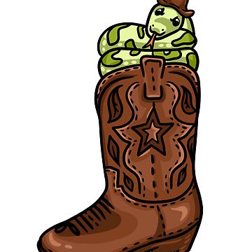 "Snake In Boot!" Sticker for Sale by CheekyArtStudio | Redbubble
