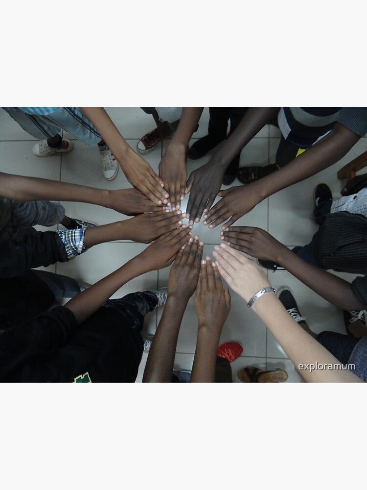 "Hands Of Unity - All Races Unite" Sticker for Sale by exploramum ...