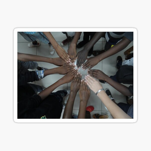 "Hands Of Unity - All Races Unite" Sticker for Sale by exploramum ...