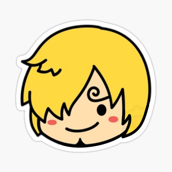 "Sanji chibi One Piece (post time-skip outfit) Head" Sticker for Sale ...