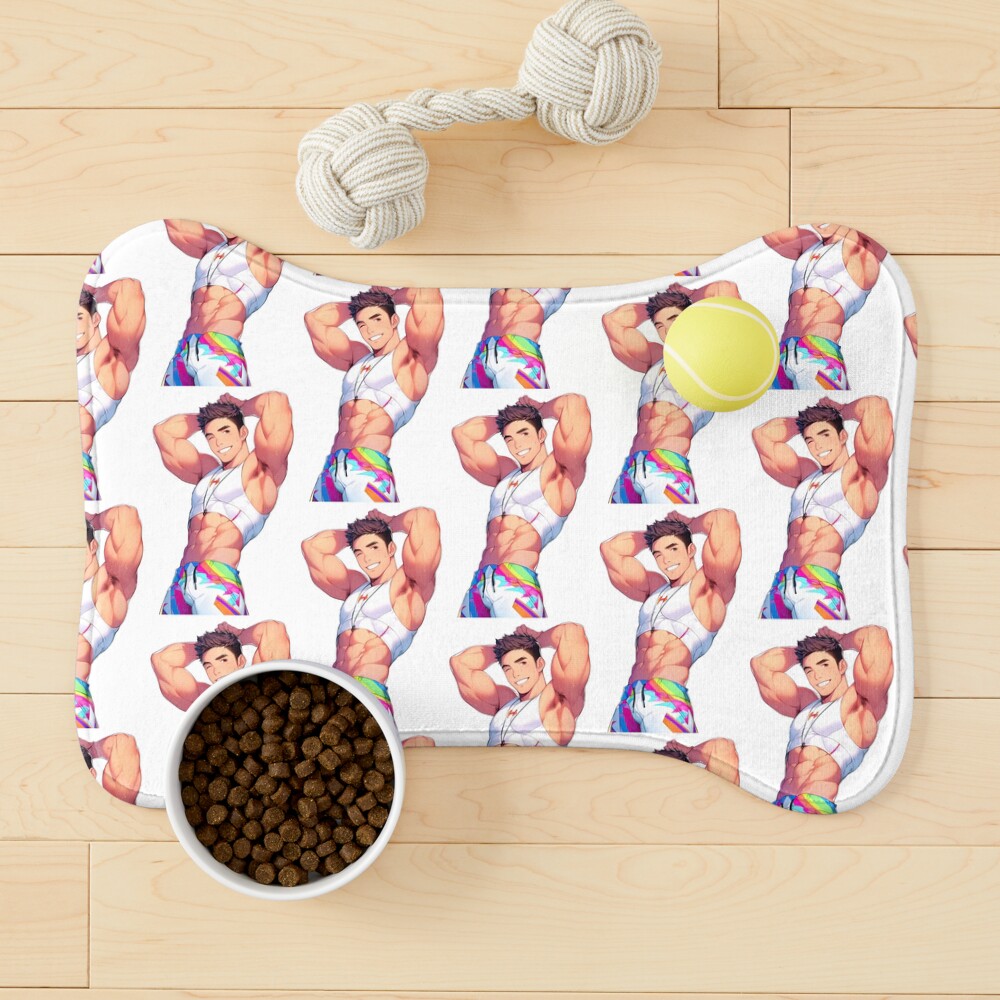 "Cute Muscular Gay Guy Flexing" Sticker for Sale by homorohomo | Redbubble