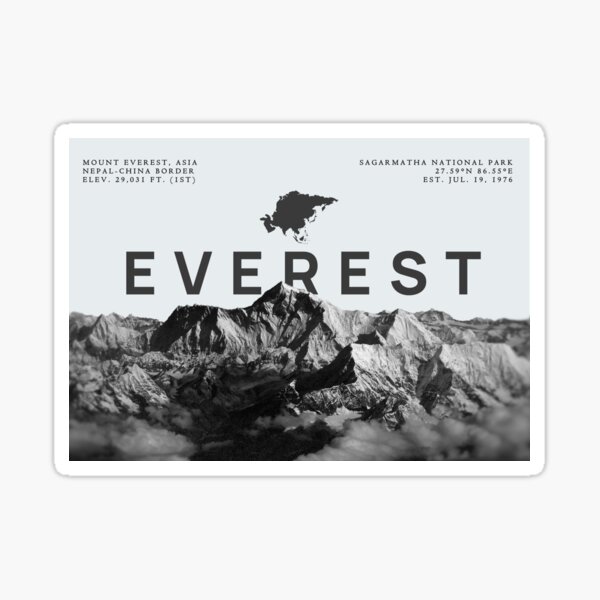 "Mount Everest" Sticker for Sale by LiftoffDesigns | Redbubble