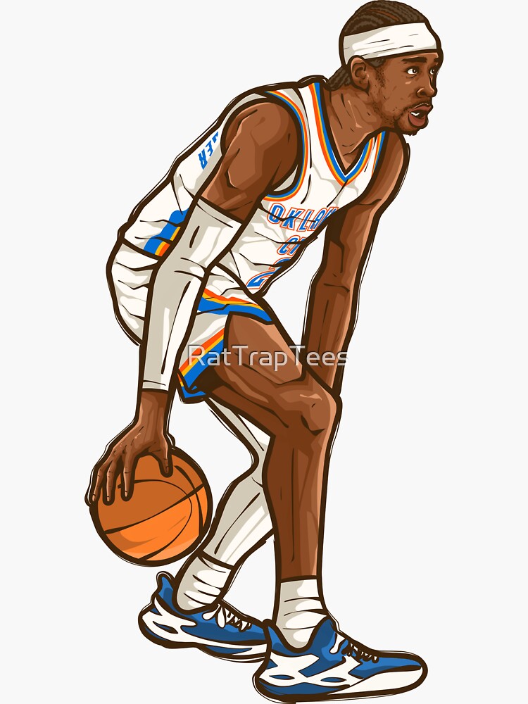 "Shai Gilgeous-Alexander Dribbling Cartoon" Sticker for Sale by ...