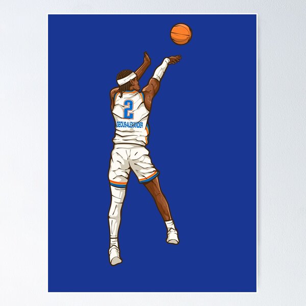 "Shai Gilgeous-Alexander Fadeaway Cartoon" Poster for Sale by RatTrapTees | Redbubble