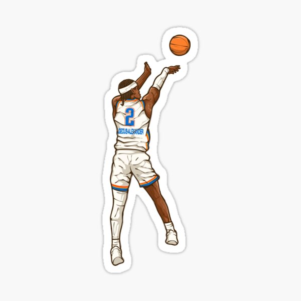 "Shai Gilgeous-Alexander Fadeaway Cartoon" Sticker for Sale by ...